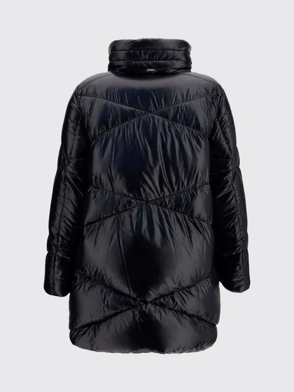 Herno Knee-length Quilted Nylon Down Jacket With High Collar