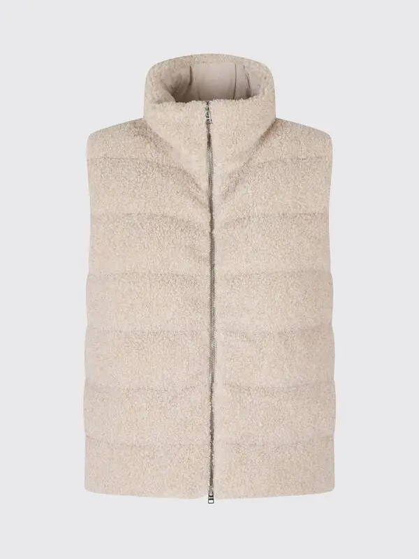 Herno Padded Quilted Nylon And Fleece High Neck Gilet - Dove Grey