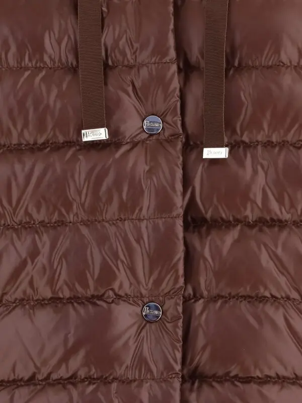 Herno Short Waterproof Nylon Down Jacket With Hood And Ribbed Cuffs