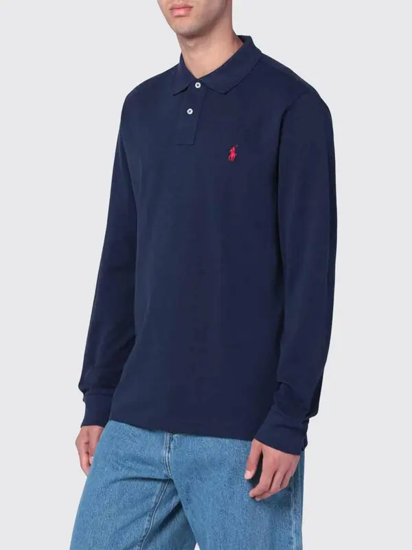 Polo Ralph Lauren Long-sleeved Slim Fit Cotton Polo Shirt