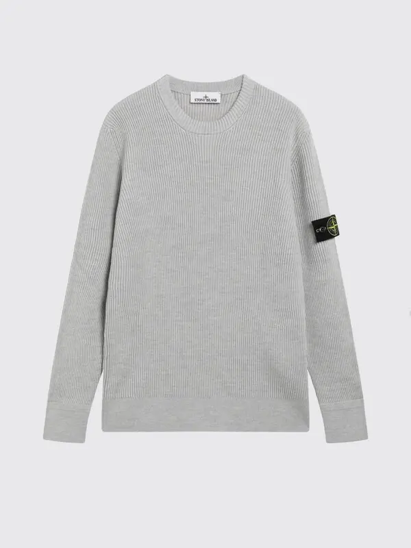 Stone Island Slim Fit Crewneck Wool Jumper With Compass Logo Patch - Sand