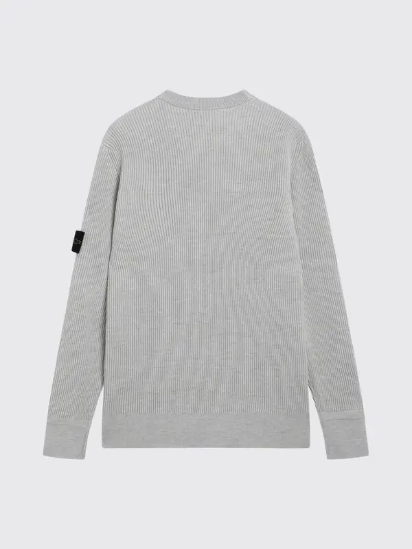 Stone Island Slim Fit Crewneck Wool Jumper With Compass Logo Patch - Sand