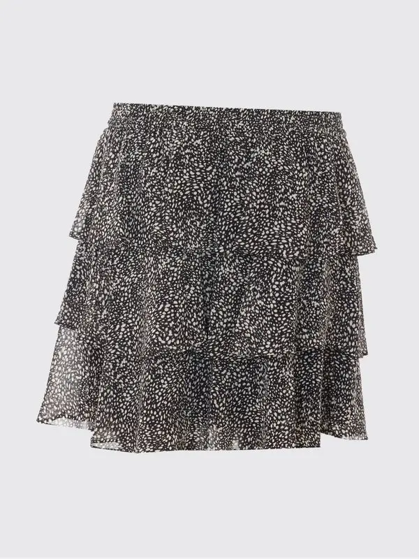 Michael Kors Polka-dot Georgette Mini Skirt With Embroidered Ruffles