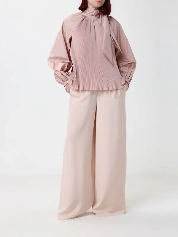 Max Mara Pleated Silk-blend Blouse - Beige