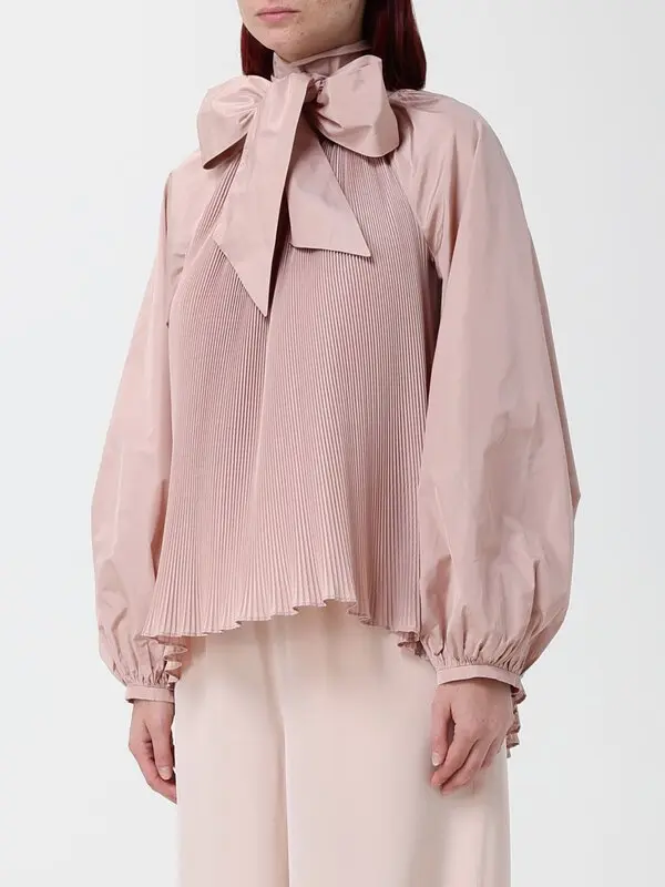 Max Mara Pleated Silk-blend Blouse - Beige