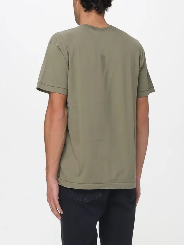 Stone Island Cotton T-shirt With Compass Logo Patch On The Chest - Military