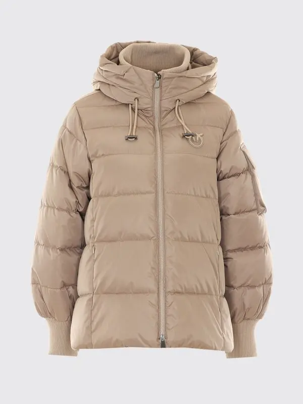 Pinko Short Quilted Water-repellent Nylon Puffer Jacket With Zip