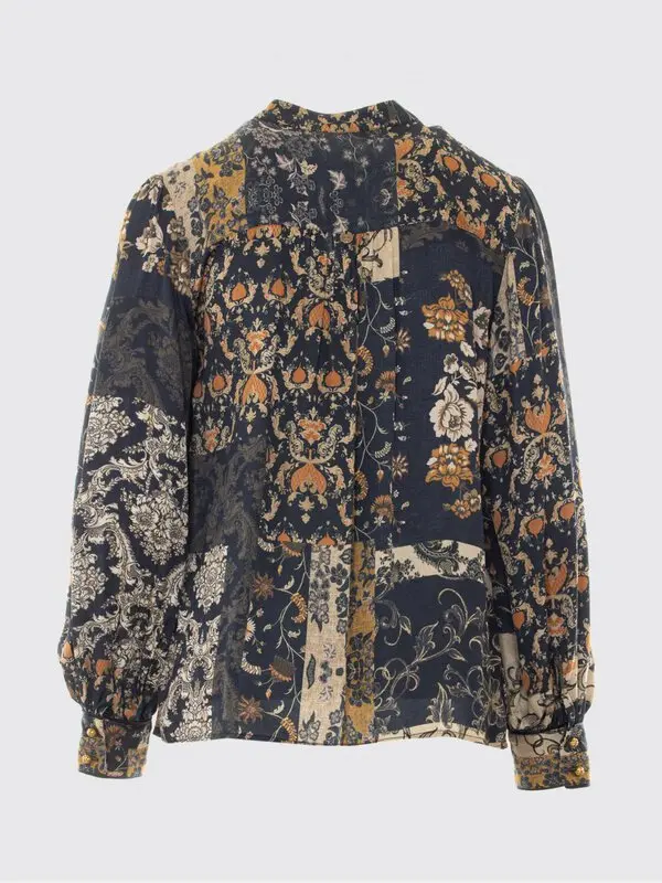 Liu Jo Printed Patchwork Blouse With Neck Tie