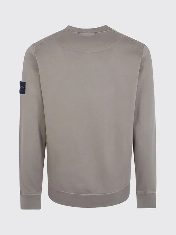 Stone Island Crewneck Cotton Sweatshirt With Compass Logo Patch - Green