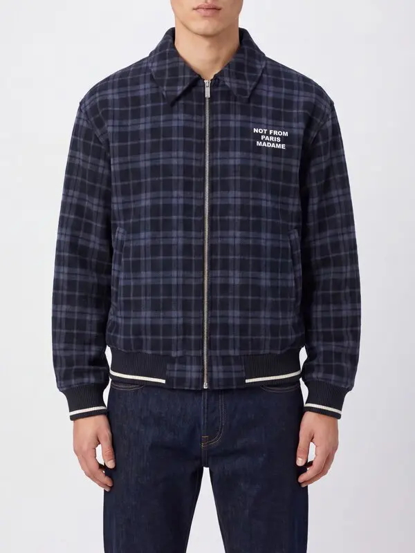 Drole De Monsieur Plaid Zip-up Jacket