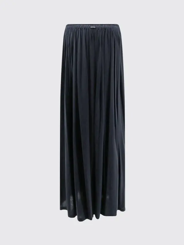 Max Mara Livrea Flared Midi Skirt In Silk Blend With High Elasticated Waist - Blue