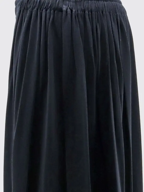 Max Mara Livrea Flared Midi Skirt In Silk Blend With High Elasticated Waist - Blue