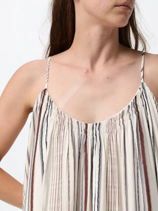 ELEH U-neck Long Tunic In Viscose Blend With Off-the-shoulder Design