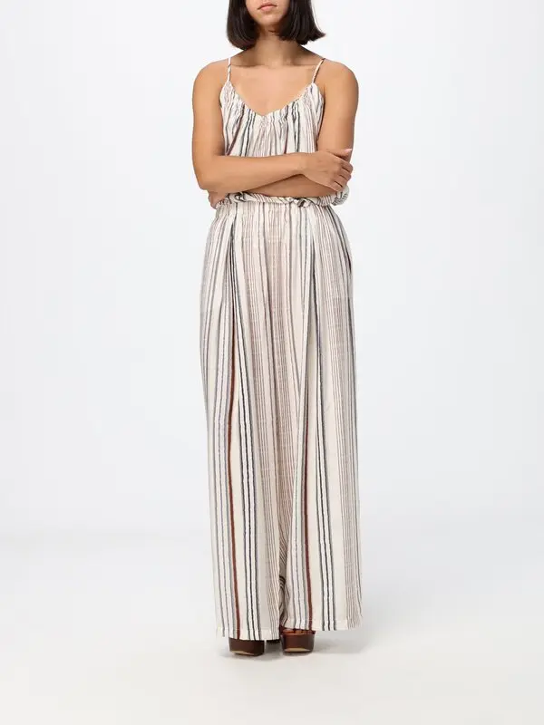 ELEH Multicolour Striped Top In Viscose Blend With U-neck And Thin Straps