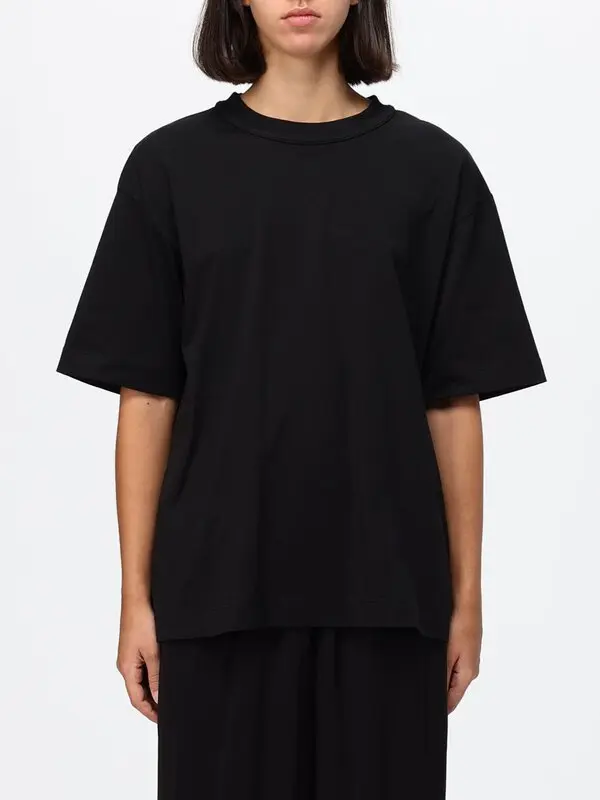 ELEH Relaxed Fit Cotton T-shirt With Bow Detail And Dropped Shoulders - White