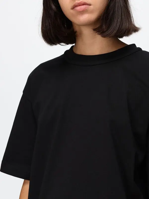 ELEH Relaxed Fit Cotton T-shirt With Bow Detail And Dropped Shoulders - White