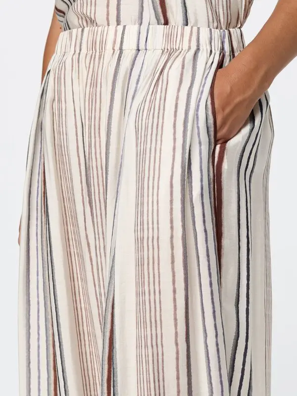 ELEH Multicolour Striped Palazzo Trousers In Crêpe