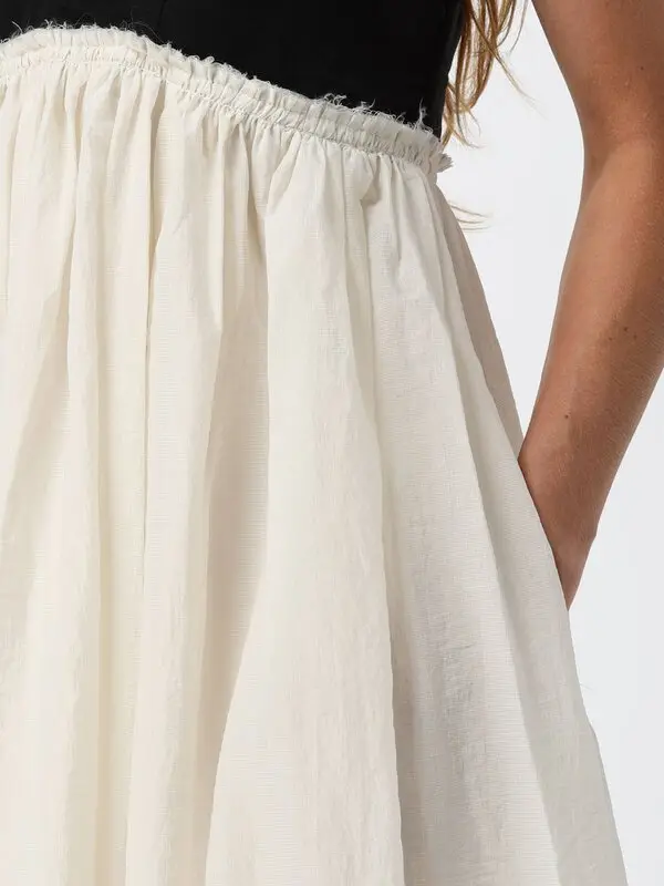ELEH Abstract Print Cotton Muslin Maxi Dress With Halter Neck And Thin Straps