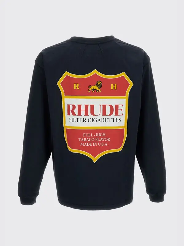 Rhude Crewneck Cotton Logo Print Jumper With Dropped Shoulders