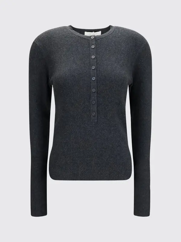 LISA YANG Ribbed Henley Sweater