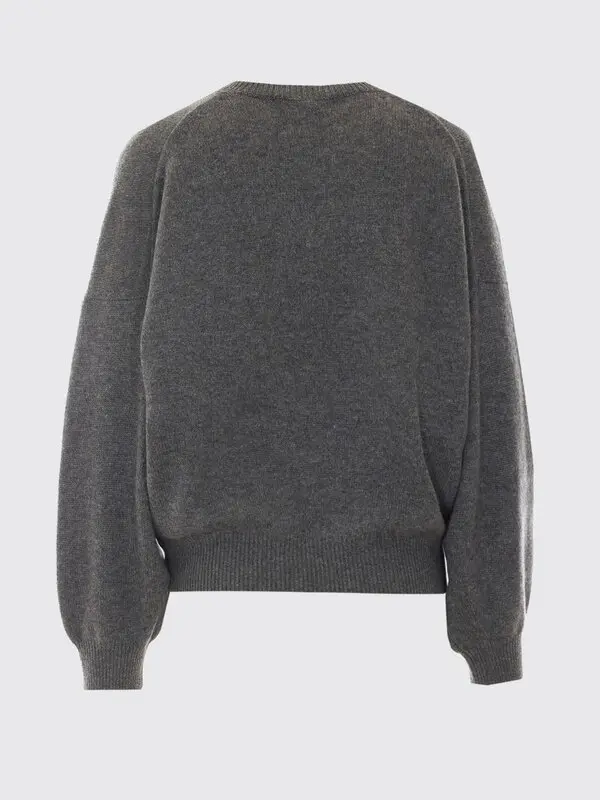 LISA YANG 100% Cashmere Relaxed Fit Crewneck Jumper With Dropped Shoulders - Grey