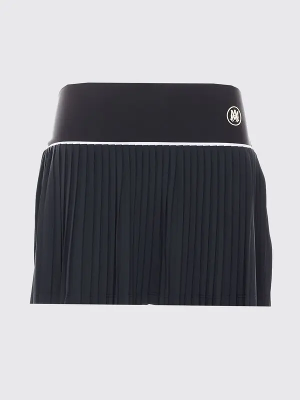 Amiri Pleated Jersey Mini Skirt With Embroidered Monogram