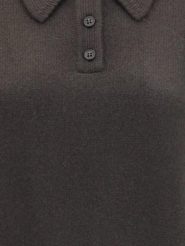 LISA YANG Ribbed Knit Polo Sweater