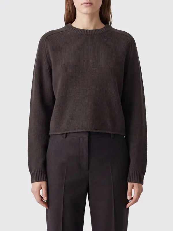 LISA YANG Cropped Ribbed Pullover Sweater - Green