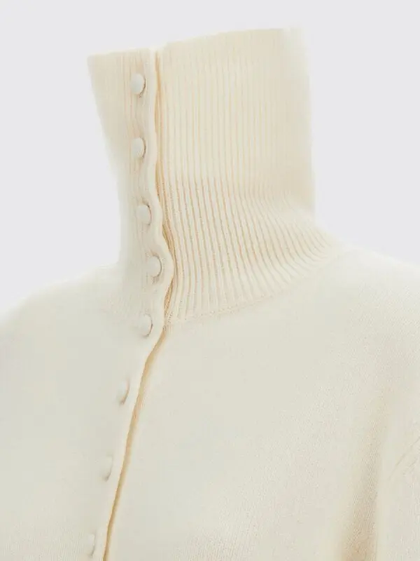 LISA YANG Pure Cashmere High Neck Cardigan - White