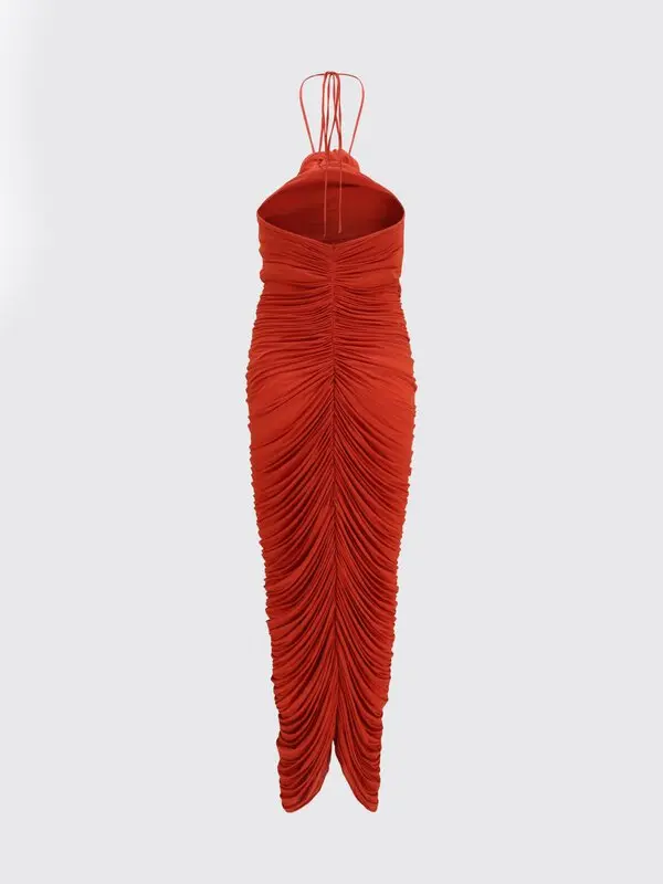 Magda Butrym Jersey Sheath Midi Dress With Halter Neck And Flower