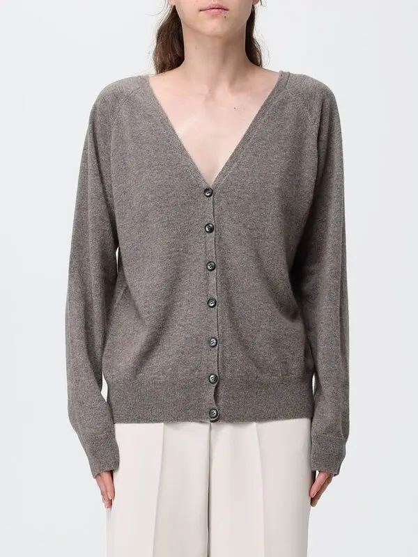 LISA YANG Pure Cashmere Relaxed Fit V-neck Cardigan - Beige