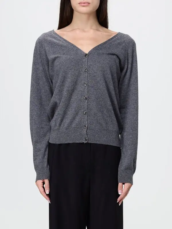 LISA YANG Pure Cashmere Relaxed Fit V-neck Cardigan - Grey