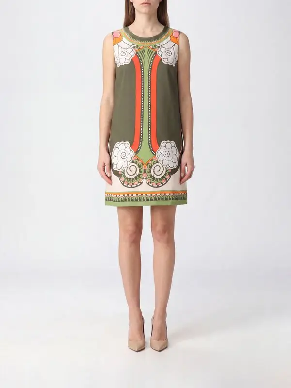 La DoubleJ Sleeveless Stretch-viscose Mini Tunic With Ethnic Print