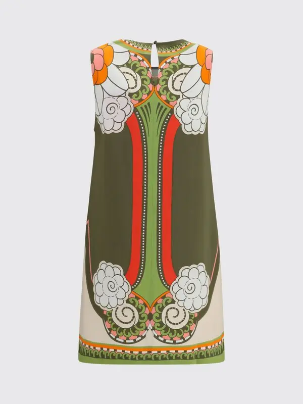 La DoubleJ Sleeveless Stretch-viscose Mini Tunic With Ethnic Print