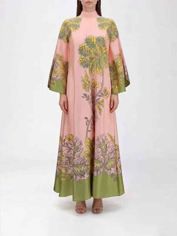 La DoubleJ Magnifico Long Silk Tunic With Floral Print And High Neck