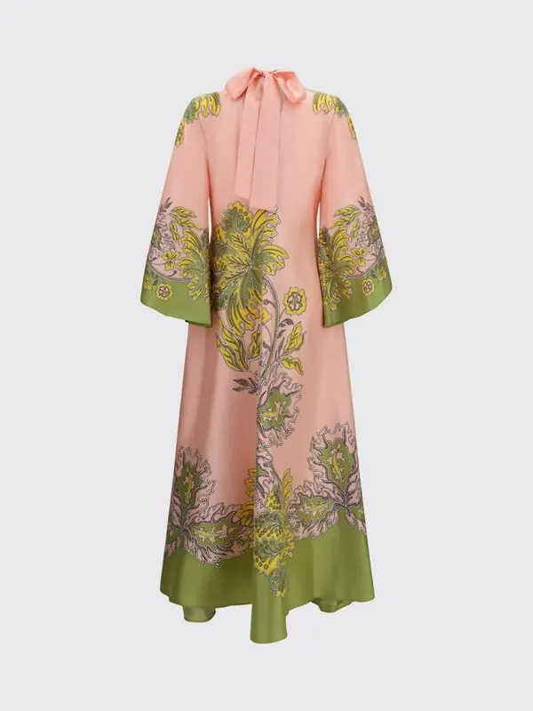 La DoubleJ Magnifico Long Silk Tunic With Floral Print And High Neck