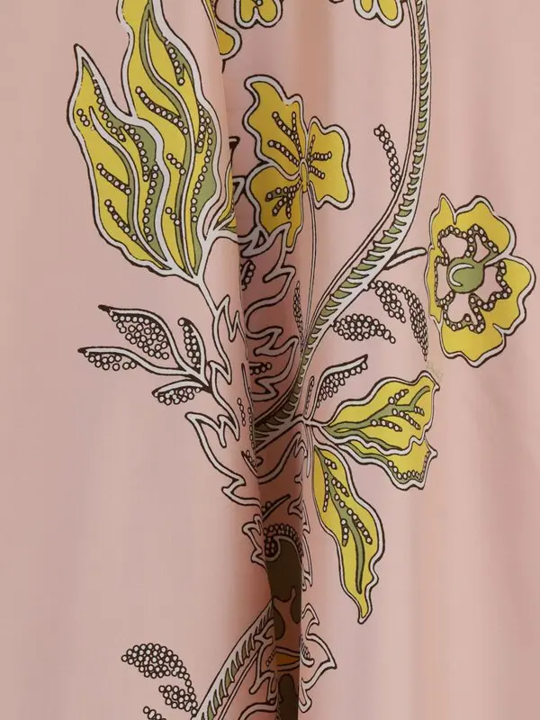 La DoubleJ Magnifico Long Silk Tunic With Floral Print And High Neck