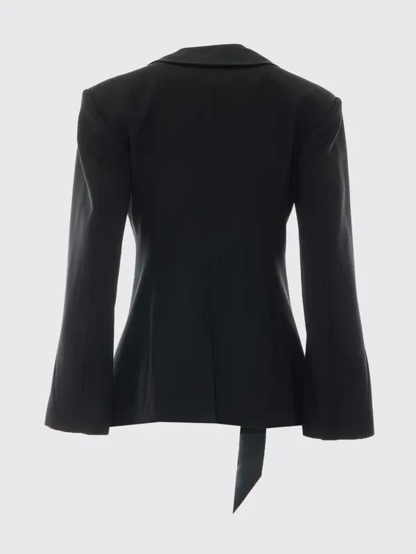 Attico Slim Fit Virgin Wool Blazer With Satin Shawl Collar