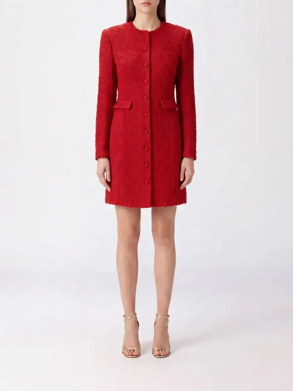 Magda Butrym Wool-blend Mini Shirt Dress With Padded Shoulders