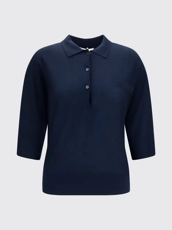 LISA YANG Pullover With Polo Collar - Navy