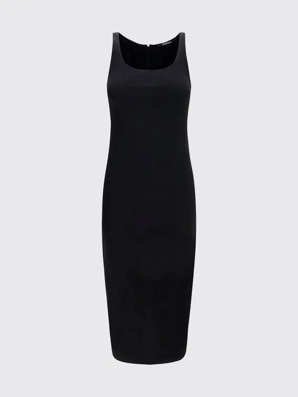 Jacquemus Viscose Sheath Midi Dress With Square Neckline