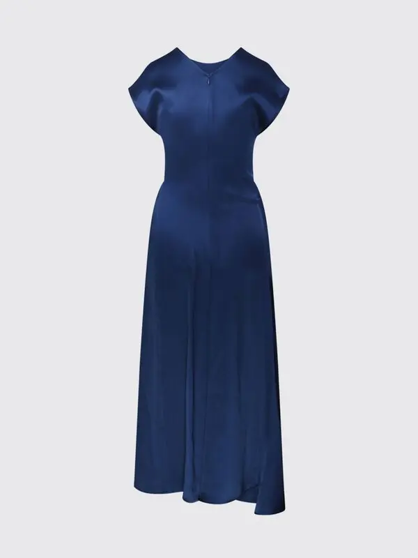 Victoria Beckham Asymmetrical Ruched Waist Midi Dress