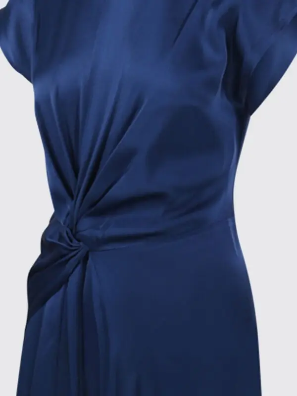 Victoria Beckham Asymmetrical Ruched Waist Midi Dress