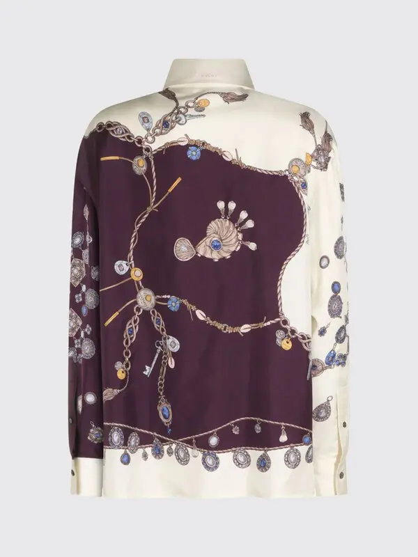 Versace Medusa Chain Print Silk Shirt - Burgundy