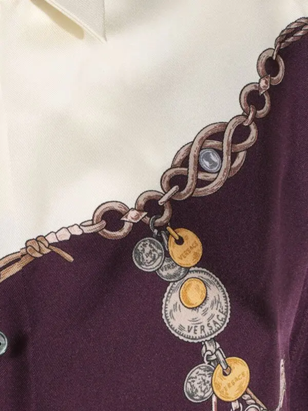 Versace Medusa Chain Print Silk Shirt - Burgundy