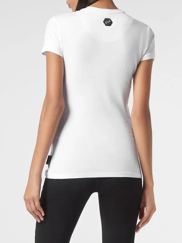 Philipp Plein Slim Fit Jersey T-shirt With Rhinestone Skull Print