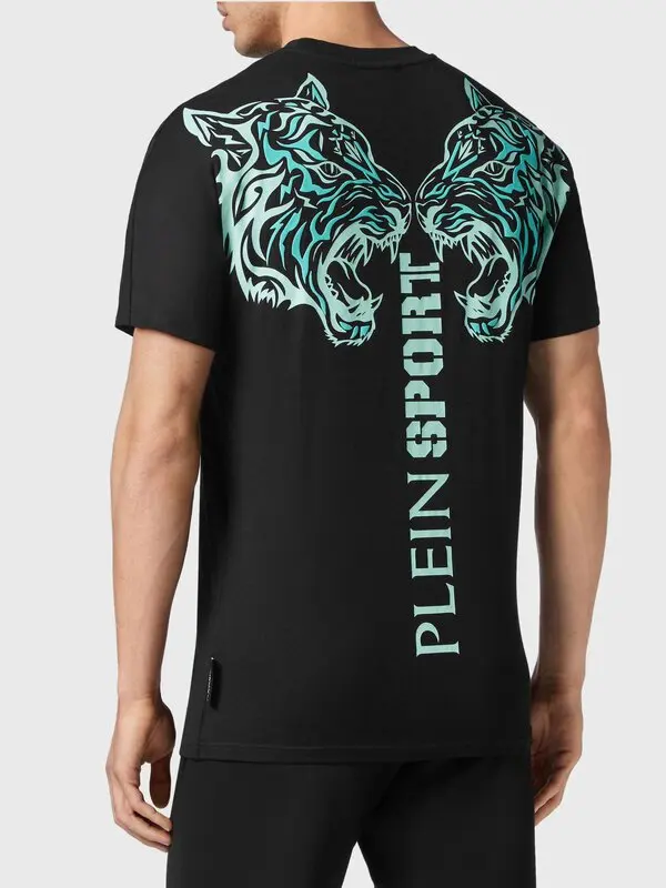 PLEIN SPORT Short-sleeved Jersey T-shirt With Graphic Print And Back Logo