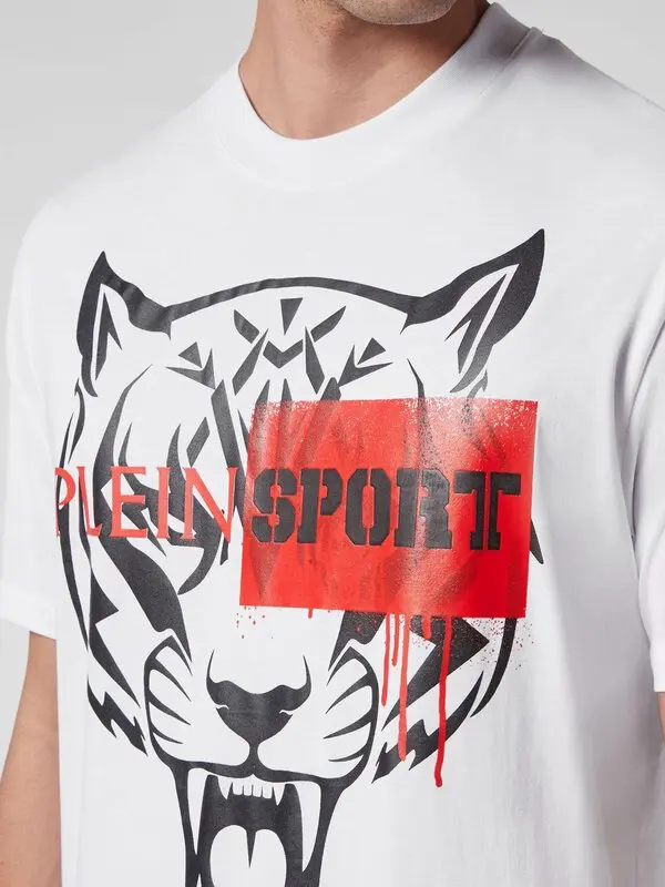 PLEIN SPORT Graphic Print Jersey T-shirt With Contrasting Logo