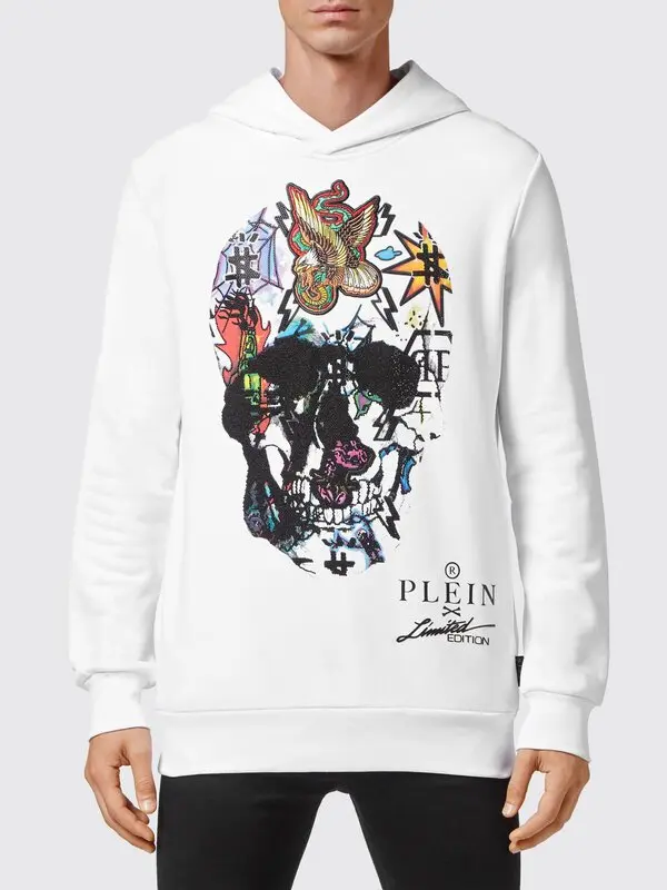 Philipp Plein Relaxed Fit Jersey Hoodie With Skull Print