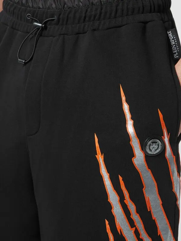 PLEIN SPORT Jersey Sports Shorts With Allover Graphic Print